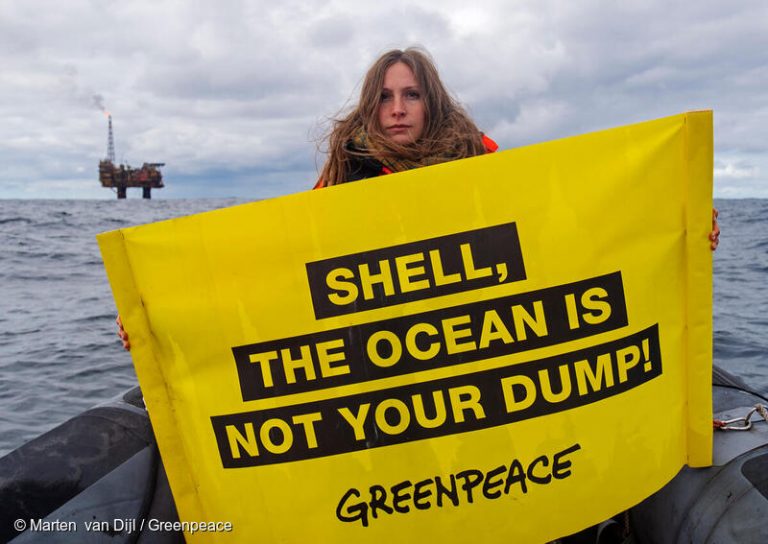 Greenpeace launch protest against Shell’s Brent oil field ...