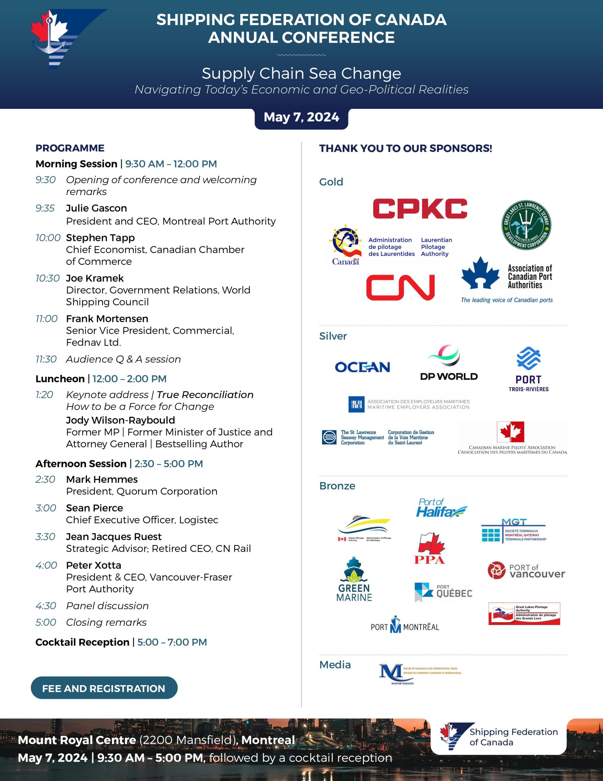 ANNUAL CONFERENCE “Supply Chain Sea Change” Montreal, Tuesday May 7 ...